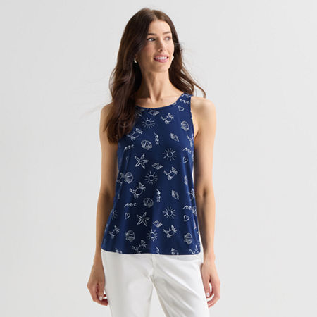 Click here for St. Johns Bay Womens Round Neck Tank Top  Small  B... prices