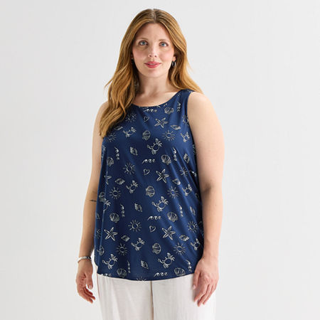 Click here for St. Johns Bay Womens Plus Round Neck Sleeveless Ta... prices