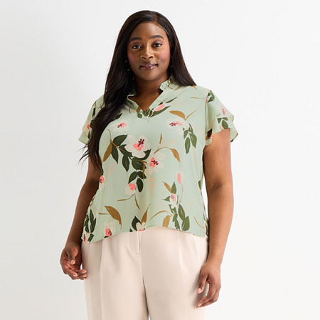Click here for Liz Claiborne Womens Plus Blouse  1x  Green prices