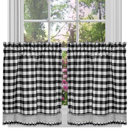 Click here for Achim Buffalo Check Window Rod Pocket Tier Pair Cu... prices