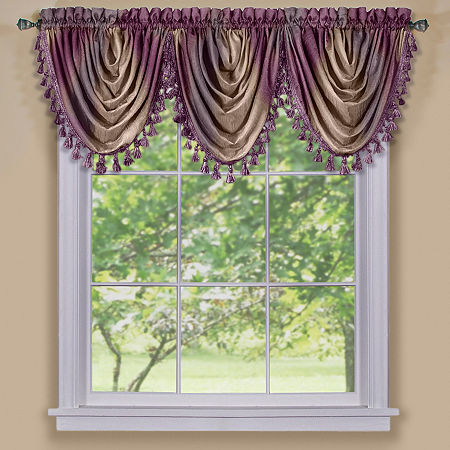 Click here for Ombre Rod Pocket Waterfall Valance  One Size  Purp... prices