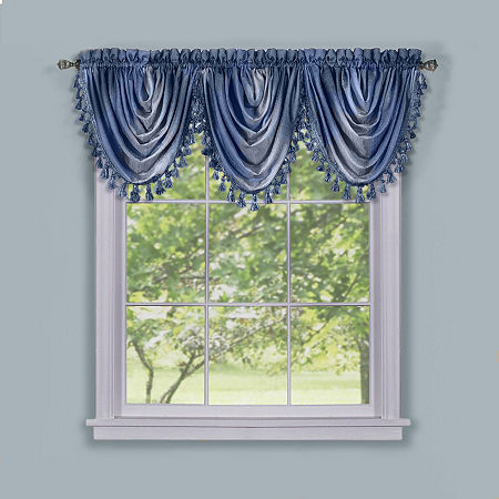 Click here for Ombre Rod Pocket Waterfall Valance  One Size  Blue prices