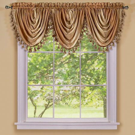Click here for Ombre Rod Pocket Waterfall Valance  One Size  Beig... prices