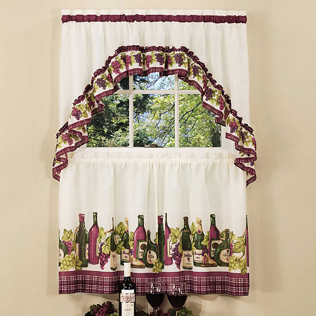 Click here for Achim Chardonnay Print Kitchen Curtain Set prices