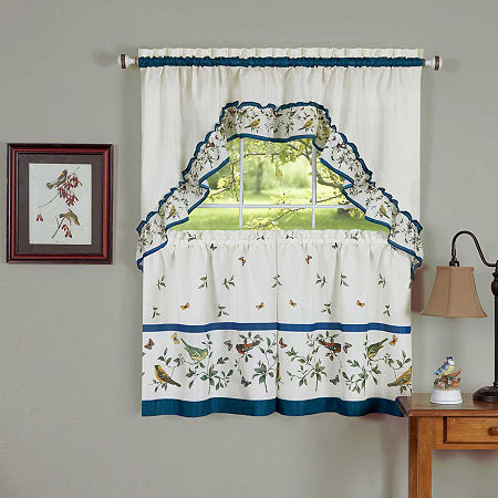 Click here for Lovebirds 3-pc. Rod Pocket Kitchen Curtains & Drap... prices