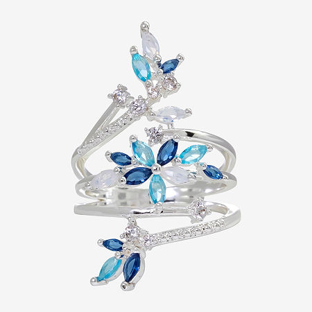 Click here for Sparkle Allure Womens Blue Crystal Pure Silver Ove... prices