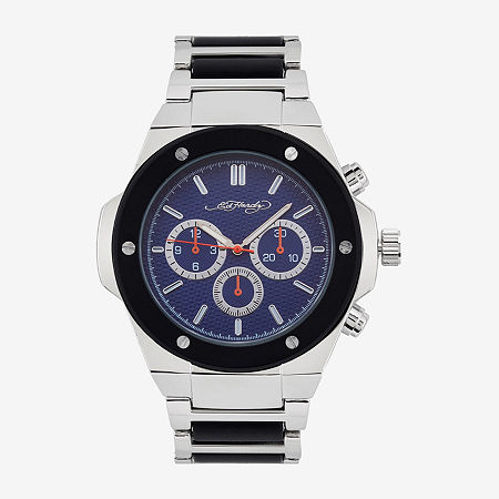 Ed Hardy Mens Brushed Silver-Tone Metal Bracelet Watch 52mm - Matte Navy  Brushed Silver-Tone