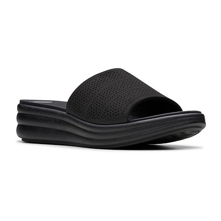 Womens Clarks(R) Cloudsteppers(tm) Drift Twist Slide Sandals