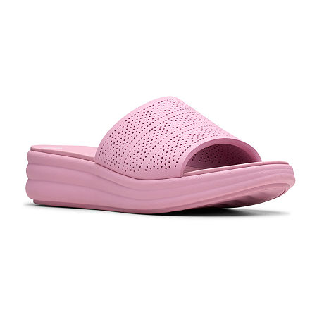 Clarks Cloudsteppers Womens Drift Twist Slip-On Flat Sandals - Purple