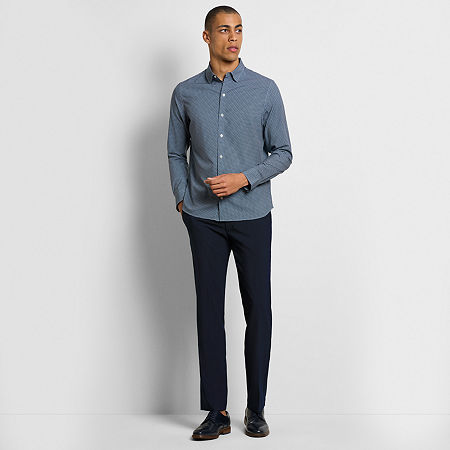 Van Heusen Soft Lux Stretch Mens Regular Fit Dress Flat Front Pant  36 29  Blue