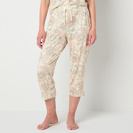 Liz Claiborne Cool and Calm Pajama Capri Pant  X-large  White