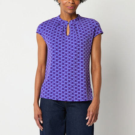 Click here for Liz Claiborne Womens Keyhole Neck Short Sleeve Blo... prices