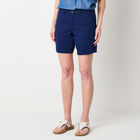 Click here for St. Johns Bay Womens 7 Mid Rise Chino Short  20 Pe... prices