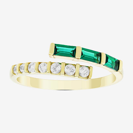 Click here for Womens Lab Created Green Emerald 14K Gold Over Sil... prices