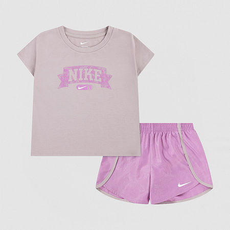 Click here for Nike Girls 4-6X Lace It Up Crewneck T-Shirt and Sh... prices