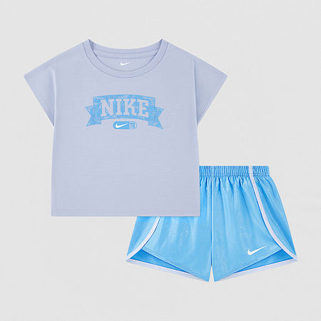 Click here for Nike Girls 4-6X Lace It Up Crewneck T-Shirt and Sh... prices
