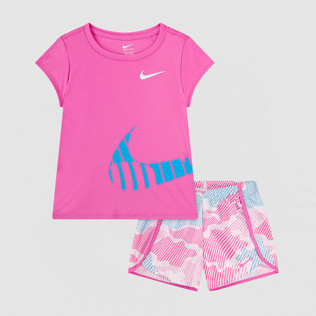 Click here for Nike Girls 4-6X Printed Crewneck T-Shirt and Short... prices