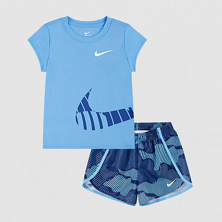 Click here for Nike Girls 4-6X Printed Crewneck T-Shirt and Short... prices