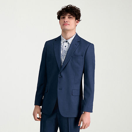Mens Travel Performance Tailored Fit Suit Separates Jacket - Blue