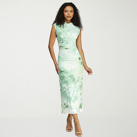 Click here for Premier Amour Womens Short Sleeve Floral Sheath Dr... prices