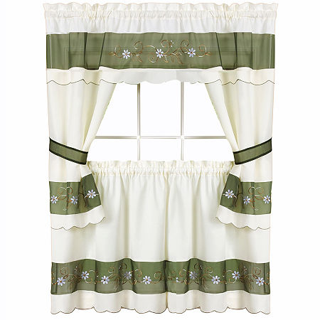 Click here for Achim Berkshire Embellished Cottage Kitchen Curtai... prices