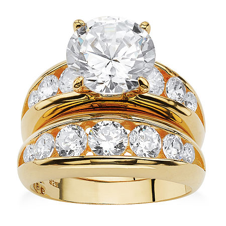 Click here for DiamonArt Womens White Cubic Zirconia 14K Gold Ove... prices