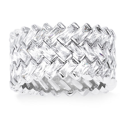 Click here for Womens 11M Cubic Zirconia Platinum Over Silver Ban... prices