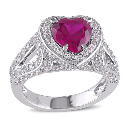 Click here for Heart-Shaped Lab-Created Ruby and Lab-Created Whit... prices