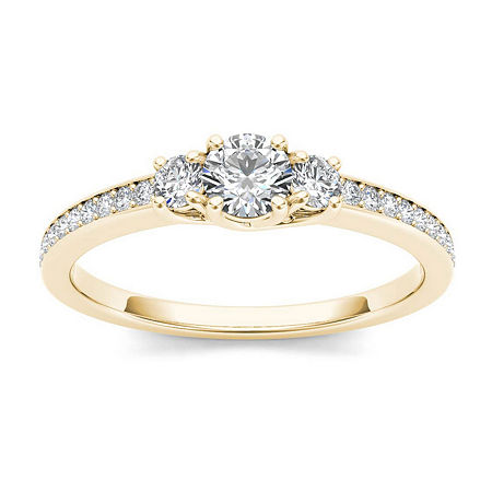 Click here for 1/2 CT.T.W. Natural Diamond 14K Yellow Gold 3-Ston... prices
