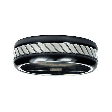 Click here for Mens 8mm Two-Tone Titanium Wedding Band  8  Two To... prices