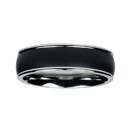 Click here for Mens 7mm Black Titanium and Stainless Steel Weddin... prices