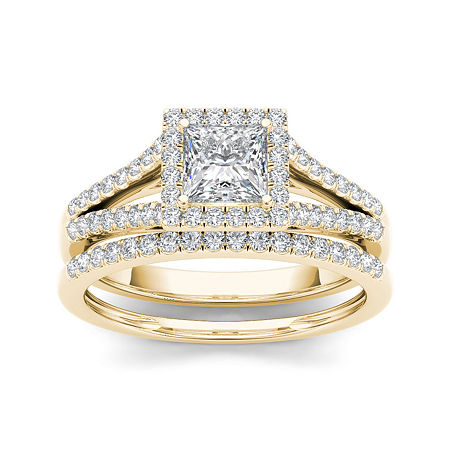 Click here for 1 CT.T.W. Natural Diamond 10K Yellow Gold Bridal R... prices