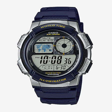 Click here for Casio Mens Black & Sterling Silver LCD Digital Str... prices