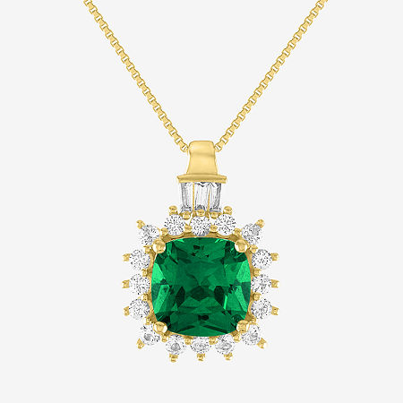 Click here for Womens Simulated Green Emerald 14K Gold Over Silve... prices