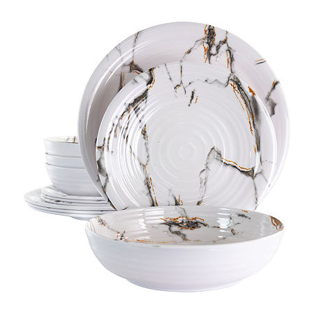 Click here for Elama Fine Sculpture 12-pc. Melamine Dinnerware Se... prices