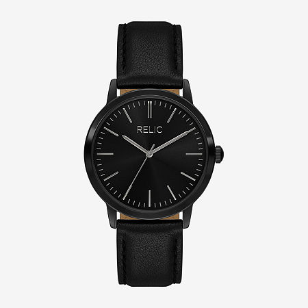Click here for Relic By Fossil Mens Black Leather Strap Watch Zr7... prices