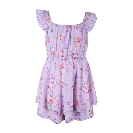 Click here for Lilt Big Kid Girls Sleeveless Floral Romper  8  Pu... prices