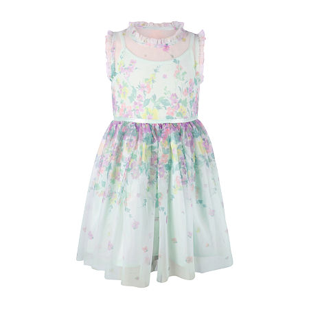 Click here for Lilt Little & Big Kid Girls Short Sleeve Flower Gi... prices