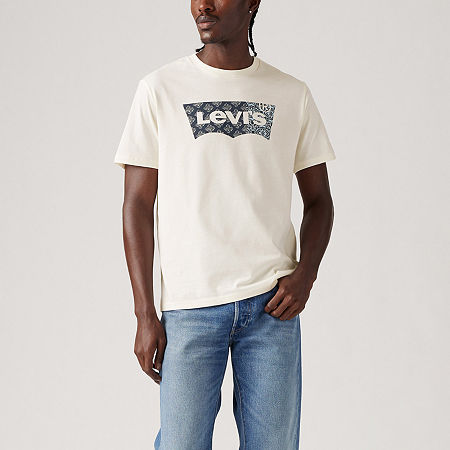 Levis Mens Graphic Logo Batwing Short Sleeve T-shirt - Egret