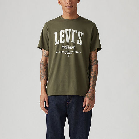 Levis Mens Classic Short Sleeve Graphic Crewneck T-Shirt - Collegiate Olive