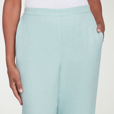 Alfred Dunner Kensington Garden Womens Mid Rise Straight Pull-On Pants ...