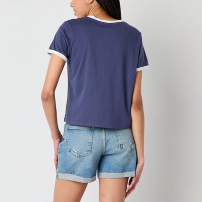 New World Juniors Honda Racing Ringer Semi Fit Tee Womens Crew Neck ...