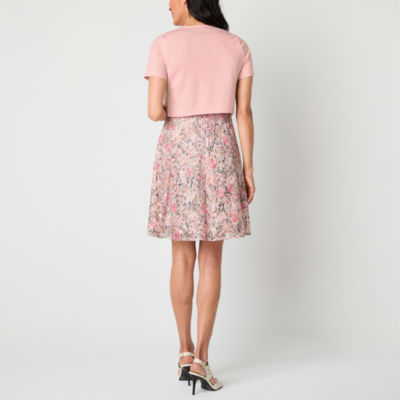 Perceptions Womens Floral Lace Jacket Dress, Color: Blush - JCPenney