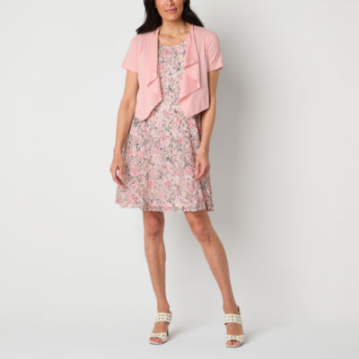 Perceptions Womens Floral Lace Jacket Dress, Color: Blush - JCPenney