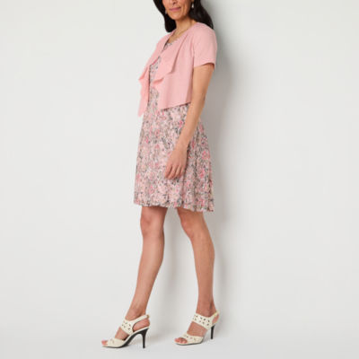 Perceptions Womens Floral Lace Jacket Dress, Color: Blush - JCPenney