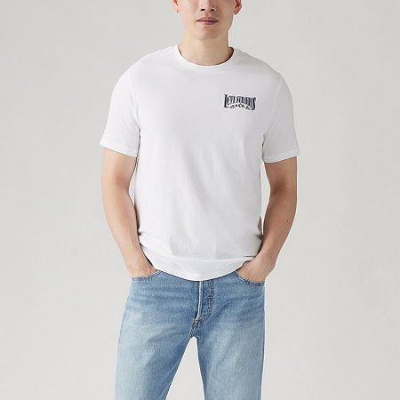 Levis Mens Classic Short Sleeve Graphic Crewneck T-Shirt - Music White