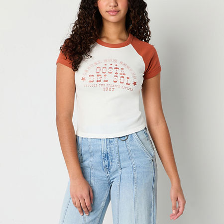 Click here for Arizona Womens Juniors Crew Neck Short Sleeve Grap... prices