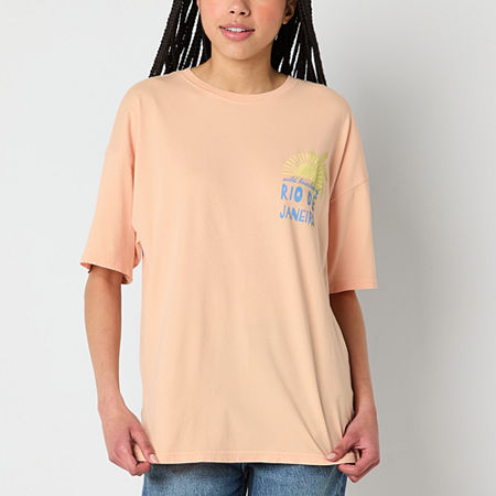 Click here for Arizona Womens Juniors Crew Neck Short Sleeve Over... prices