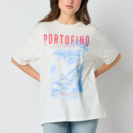 Click here for Arizona Womens Juniors Crew Neck Short Sleeve Over... prices