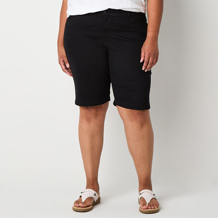 Click here for St. Johns Bay Womens 11 1/2 Mid Rise Plus Bermuda... prices